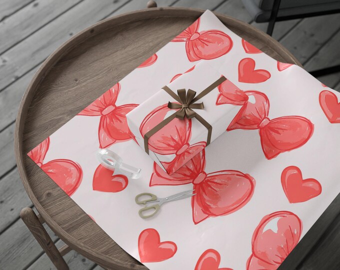 New Old Stock Vintage Valentine Gift Wrap Wrapping Paper Folded 2 ...