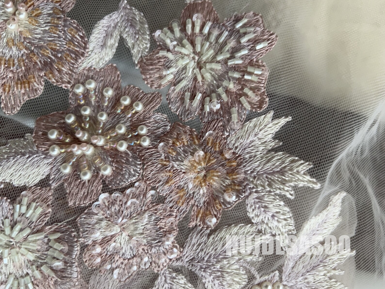 New Lace Embroidery Beaded Tube Embroidery Beaded Wedding Dress Lace ...