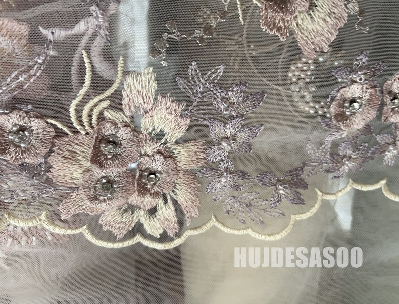 New Lace Embroidery Beaded Tube Embroidery Beaded Wedding Dress Lace ...