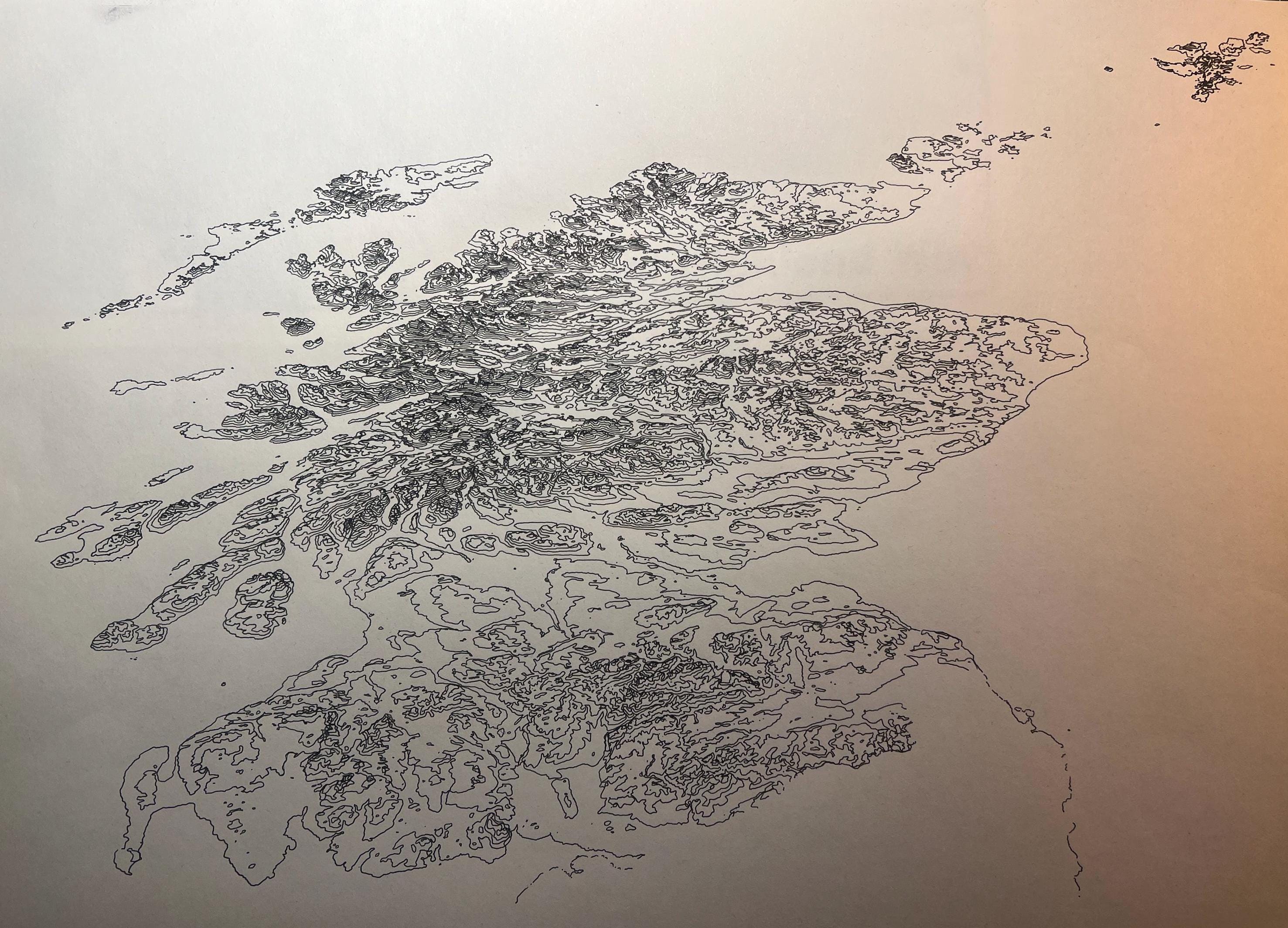 Topographical Map of Scotland - Etsy