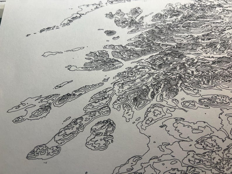 Topographical Map of Scotland - Etsy