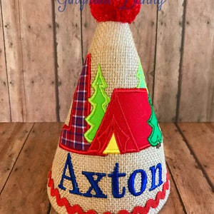 Camping Birthday Hat, Tent Birthday Hat, Campfire Birthday, Camping ...