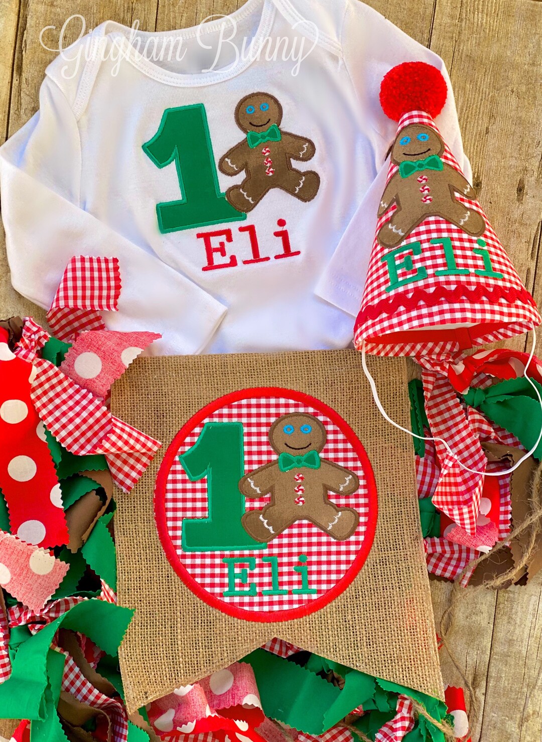 Gingerbread Cake Smash, 3 Pc., Gingerbread Hat, Shirt/bodysuit and ...