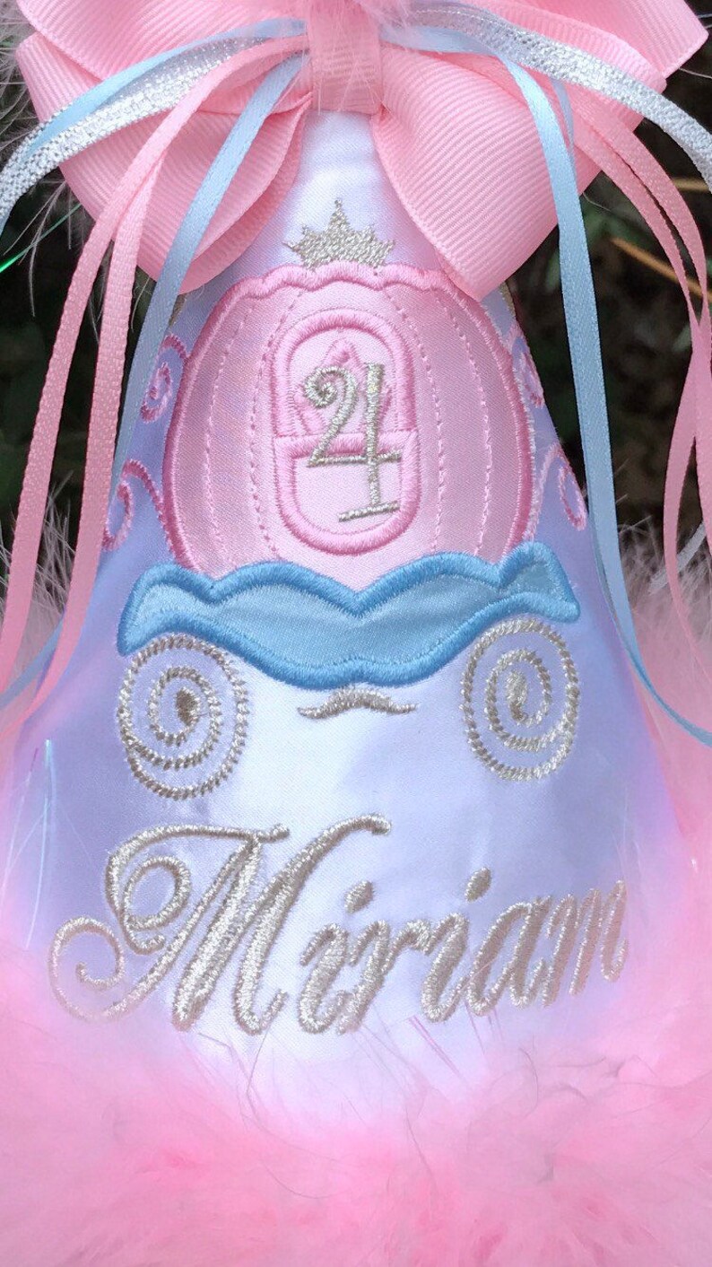 Carriage Birthday Hat Princess Veil Streaming Ribbons First | Etsy