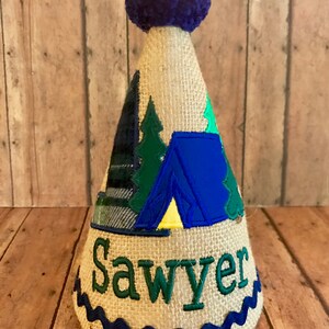 Camping Birthday Hat, Tent Birthday Hat, Campfire Birthday, Camping ...
