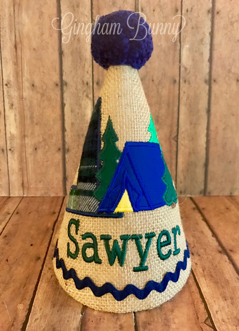 Camping Birthday Hat Tent Birthday Hat Campfire Birthday | Etsy