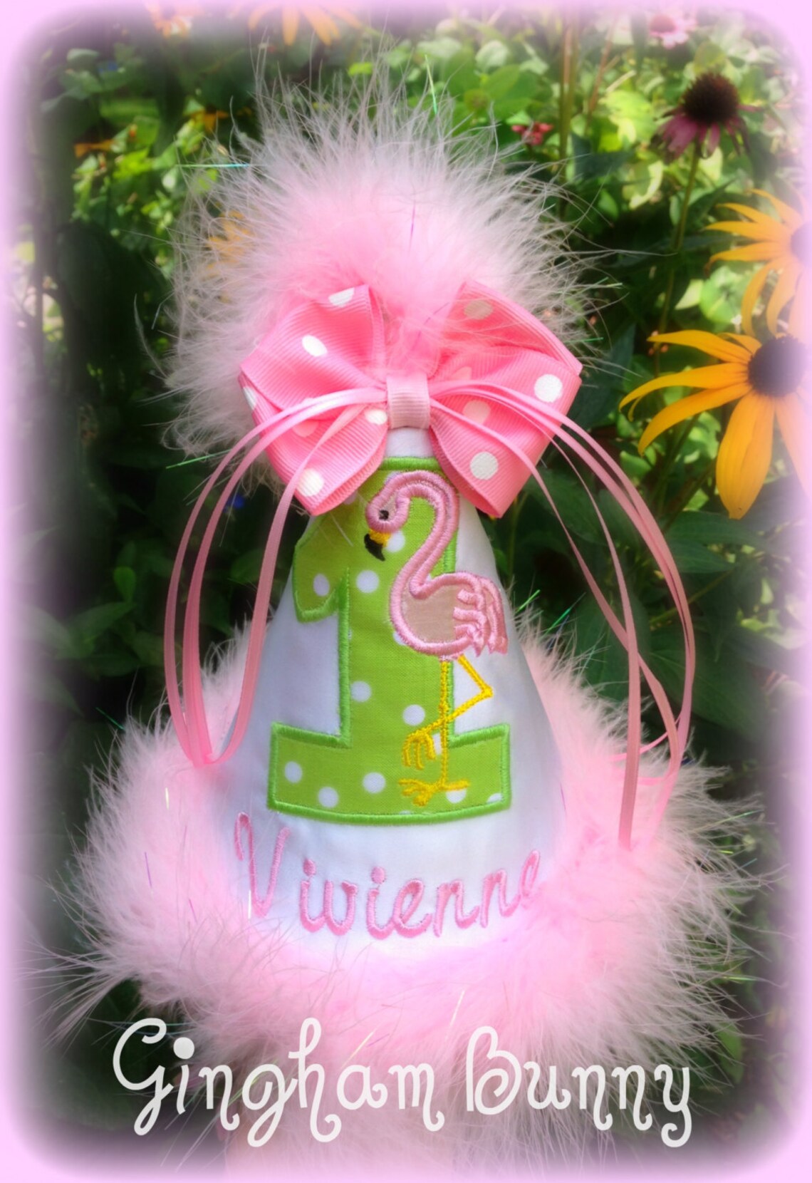 Flamingo First Birthday Hat You Choose Colors Embroidered - Etsy
