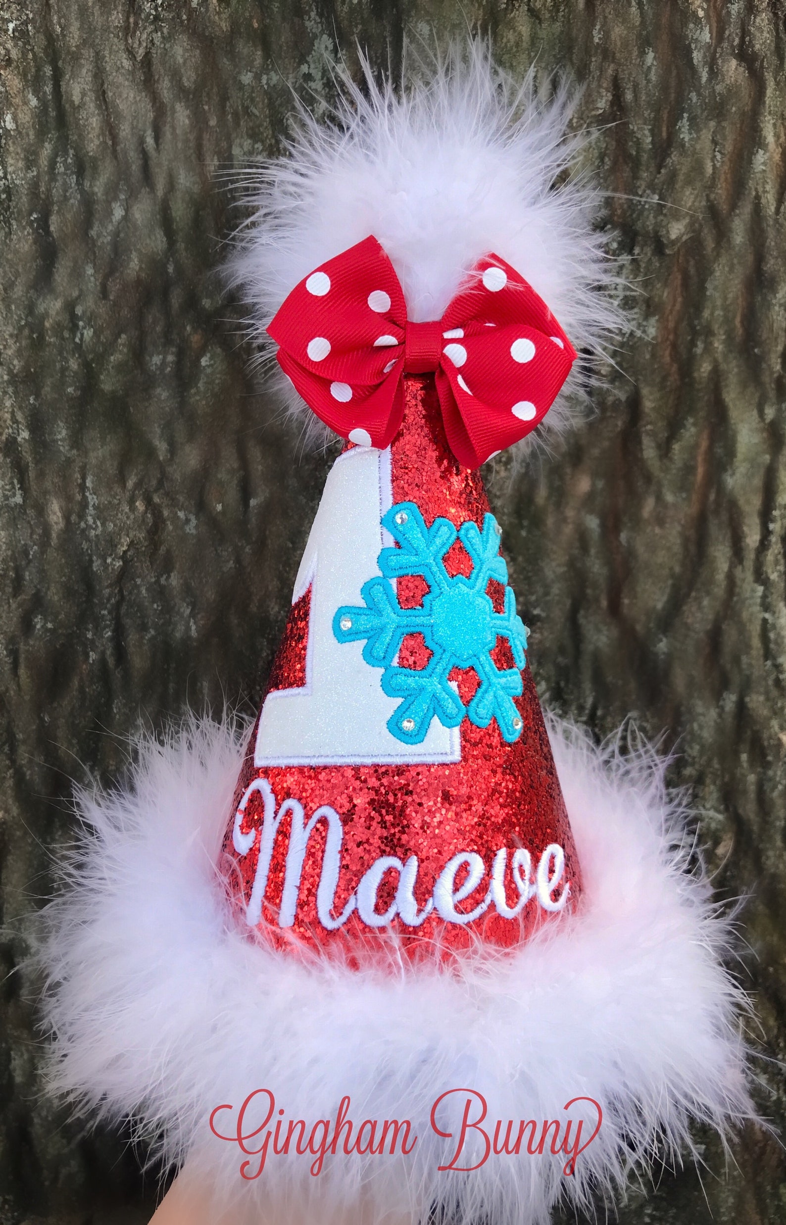 Snowflake Birthday Hat, First Birthday Hat, Christmas Cake Smash ...