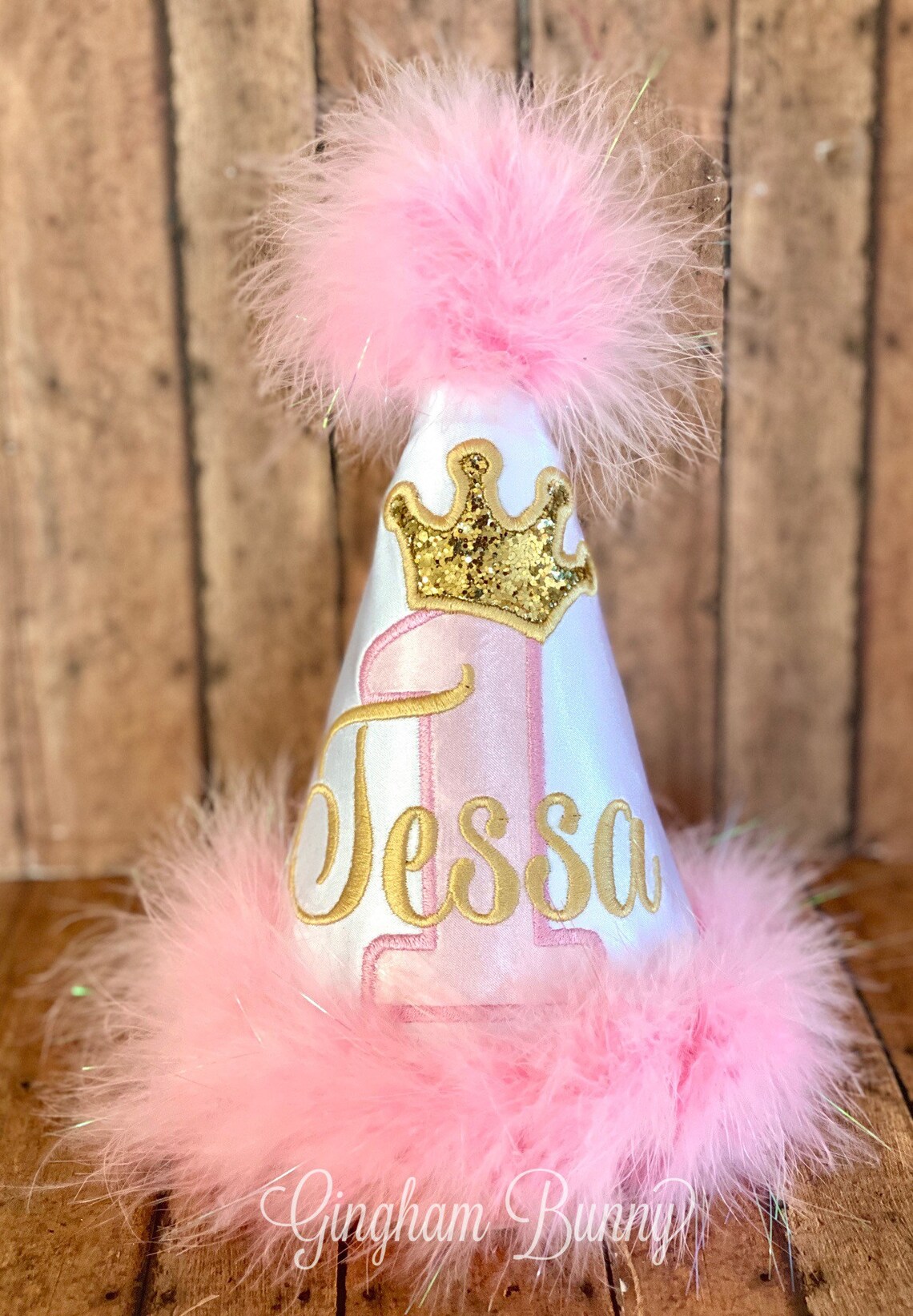 Pink and Gold or Silver Metallic Princess Number/crown First - Etsy