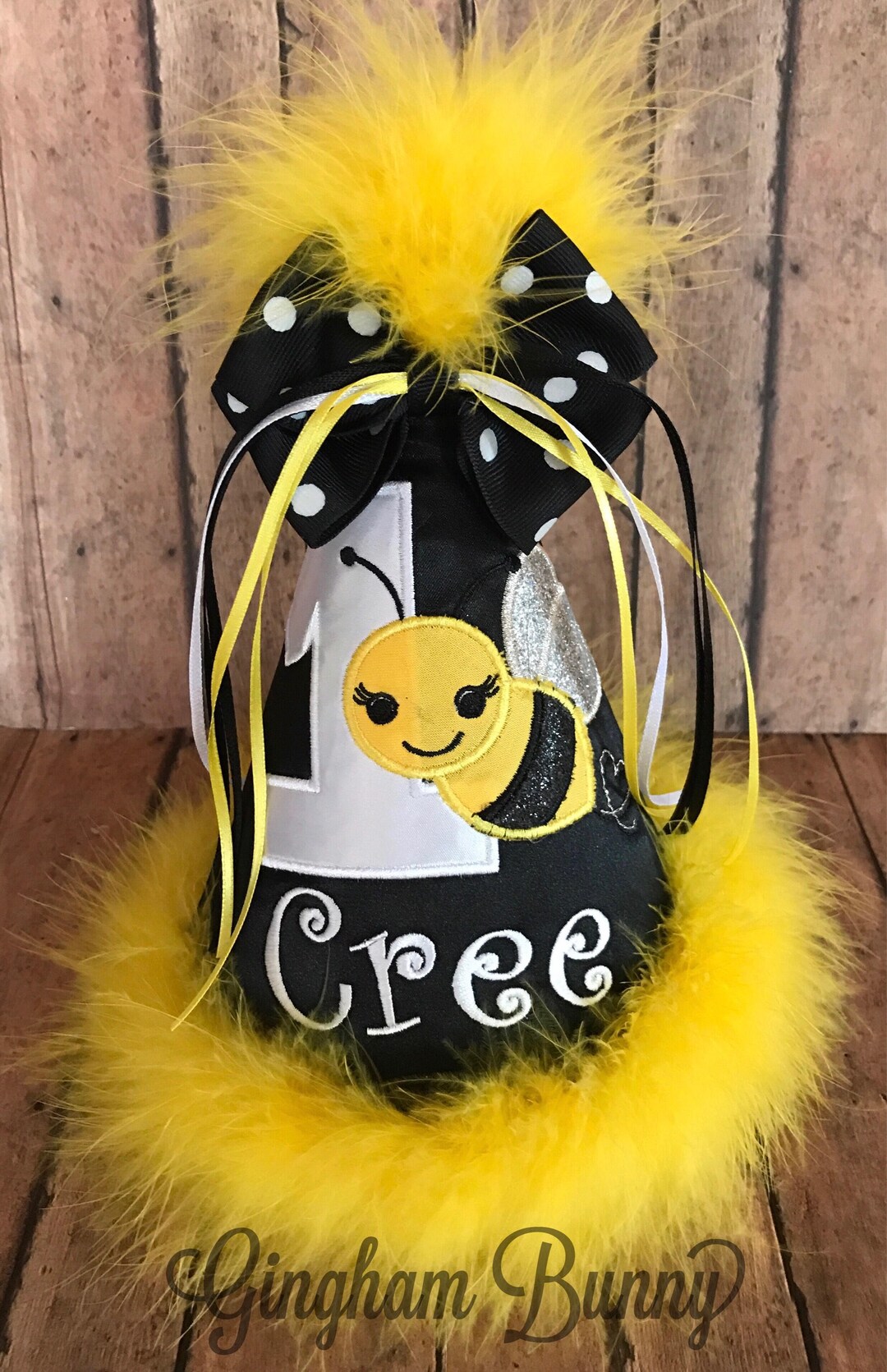 Bumble Bee First Birthday Hat, Honey Bee 2nd Birthday Hat, Bee Cake ...