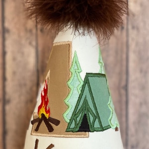 Camping Birthday Hat, Tent Birthday Hat, Campfire Birthday, Camping ...