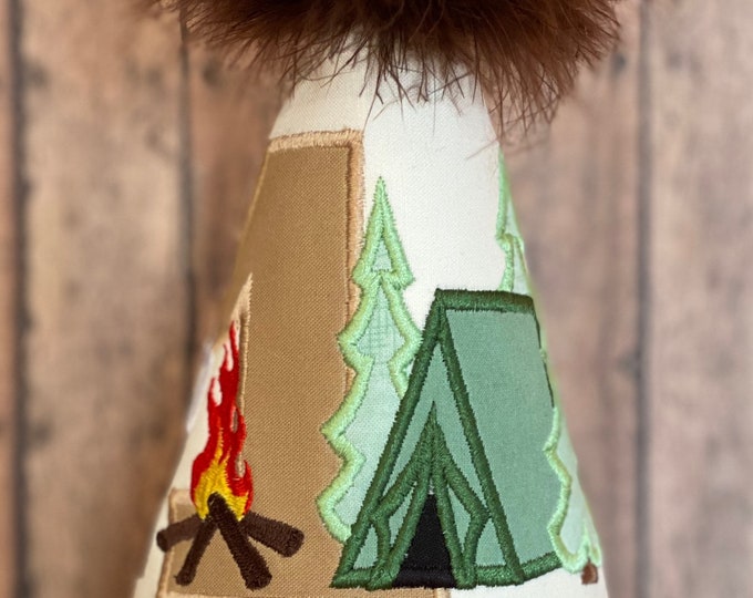 Camping Birthday Hat, Tent Birthday Hat, Campfire Birthday, Camping ...