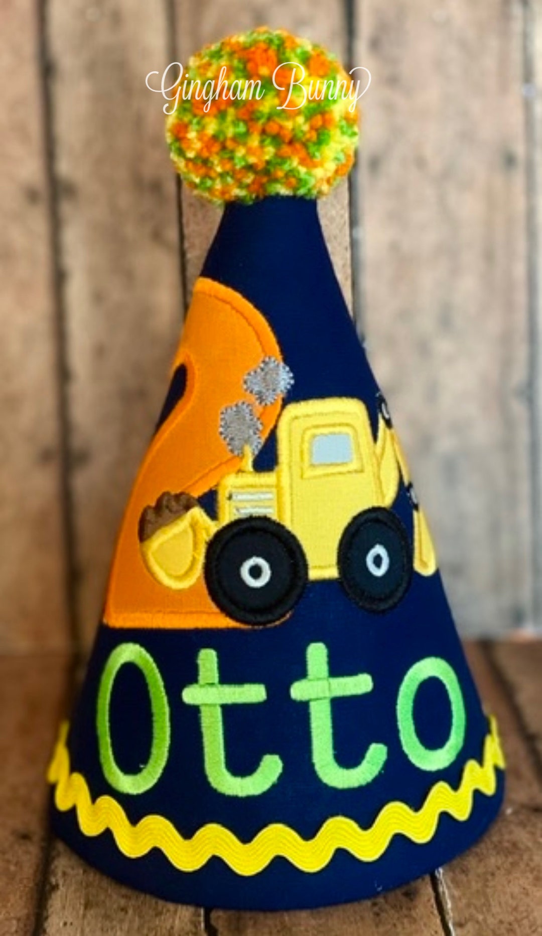 Excavator Birthday Hat, Backhoe Birthday Hat, Boy Birthday Hat, Toddler ...