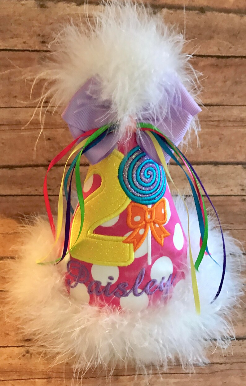 Candy Land Birthday Hat Lollipop Birthday Hat Candyland - Etsy
