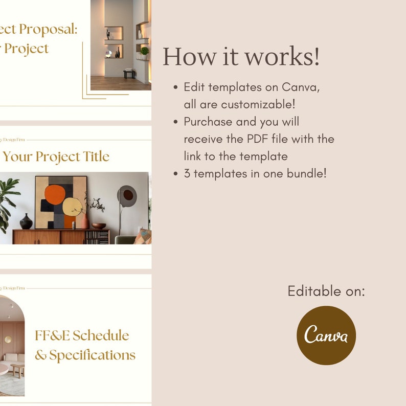 Interior Design Template 3in1 Bundle, Proposal Template, Presentation ...