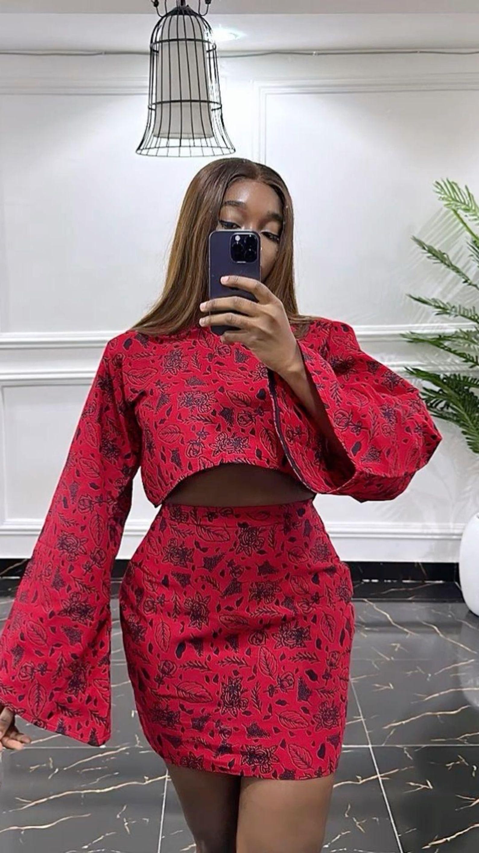 African Print Two Piece Skirt and Crop Top, African Print Summer Dress ...