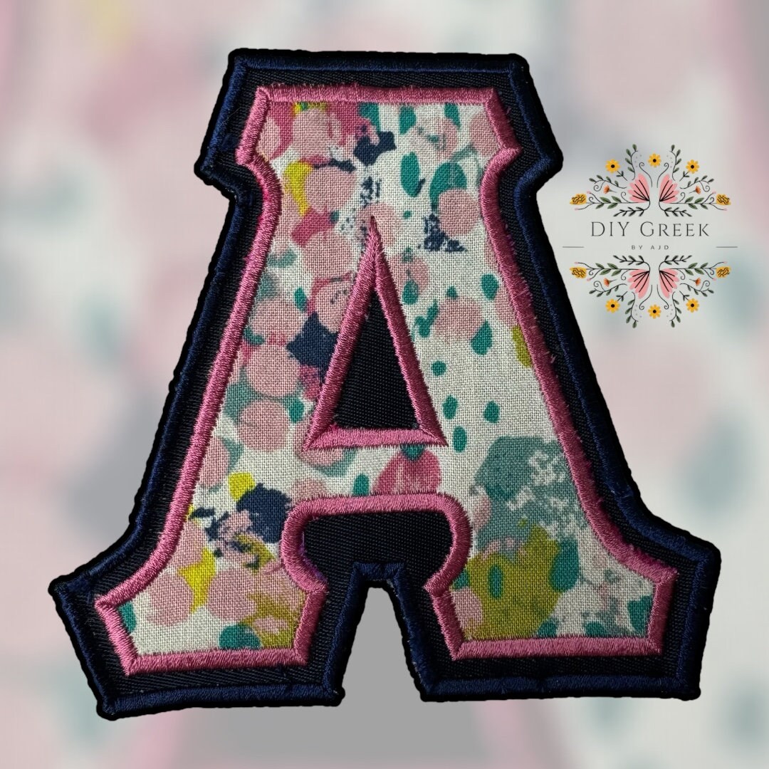 Water Color Greek Letter Iron-on Patch - Etsy