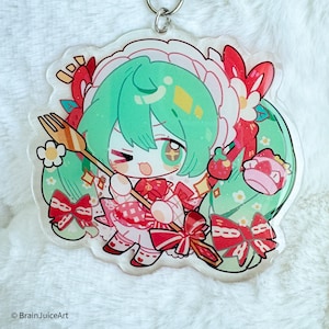 Miku Acrylic Keychain - Kawaii Charm, Xiaojiu Studio - Etsy