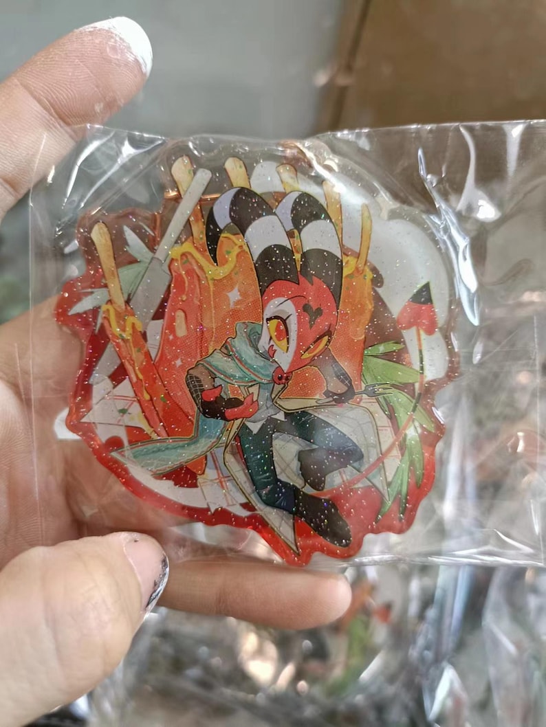 H Boss Stolas/blitzo/asmodeus Christmas Glitter Epoxy Acrylic Keychain ...