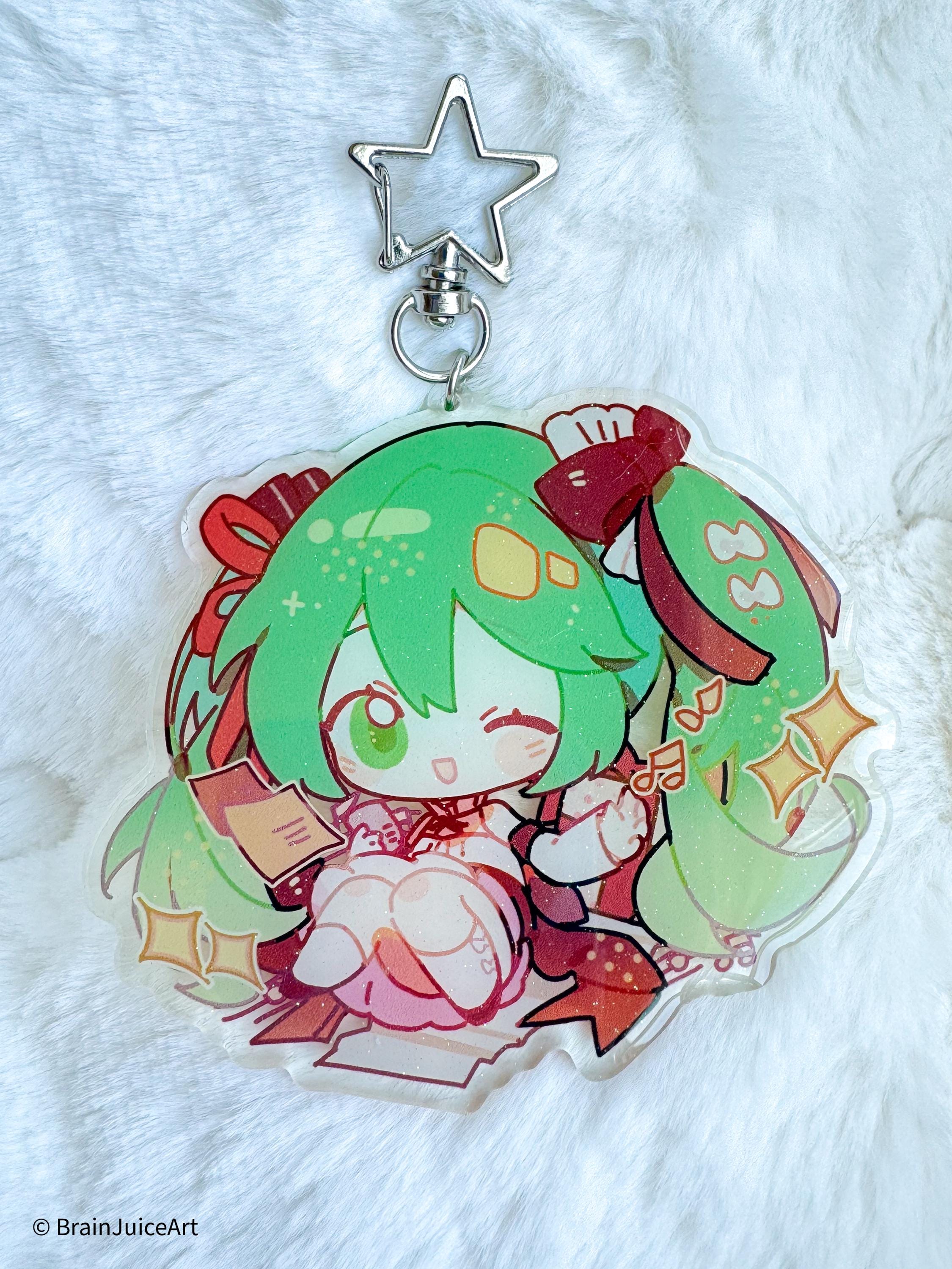 Miku Acrylic Keychain - Kawaii Charm, Xiaojiu Studio - Etsy