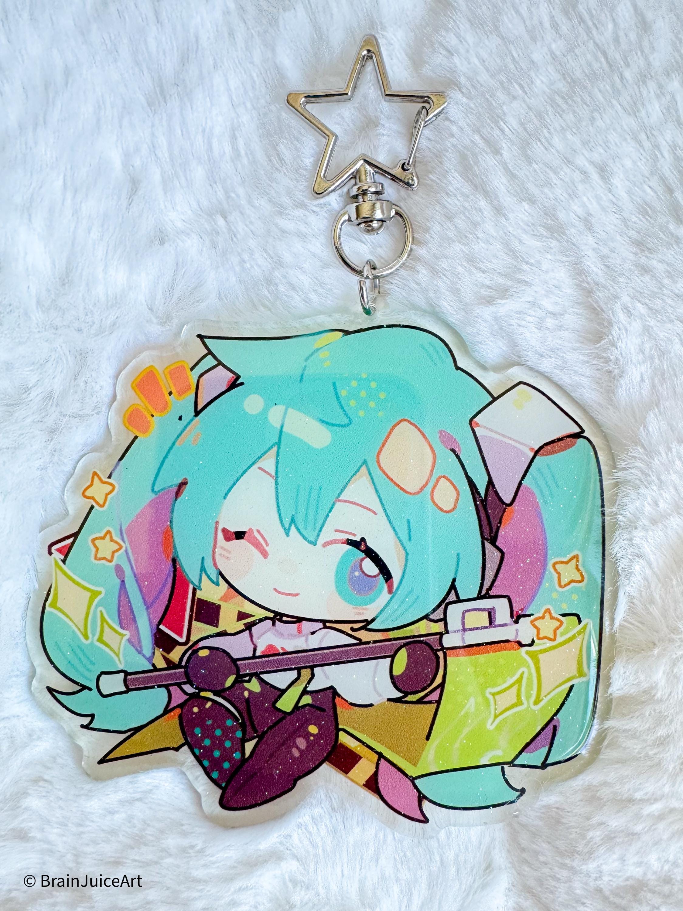 Miku Acrylic Keychain - Kawaii Charm, Xiaojiu Studio - Etsy