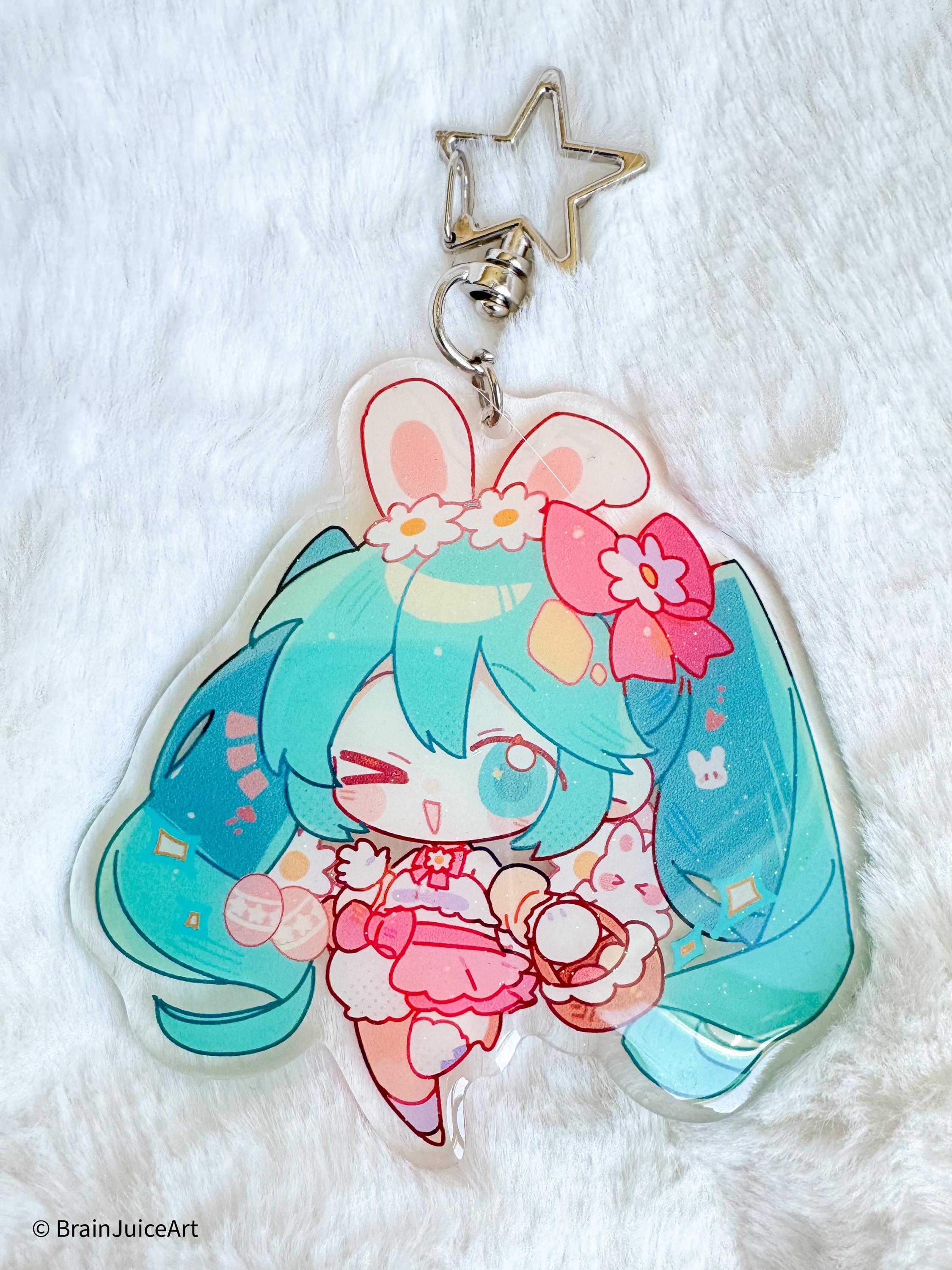 Miku Acrylic Keychain - Kawaii Charm, Xiaojiu Studio - Etsy