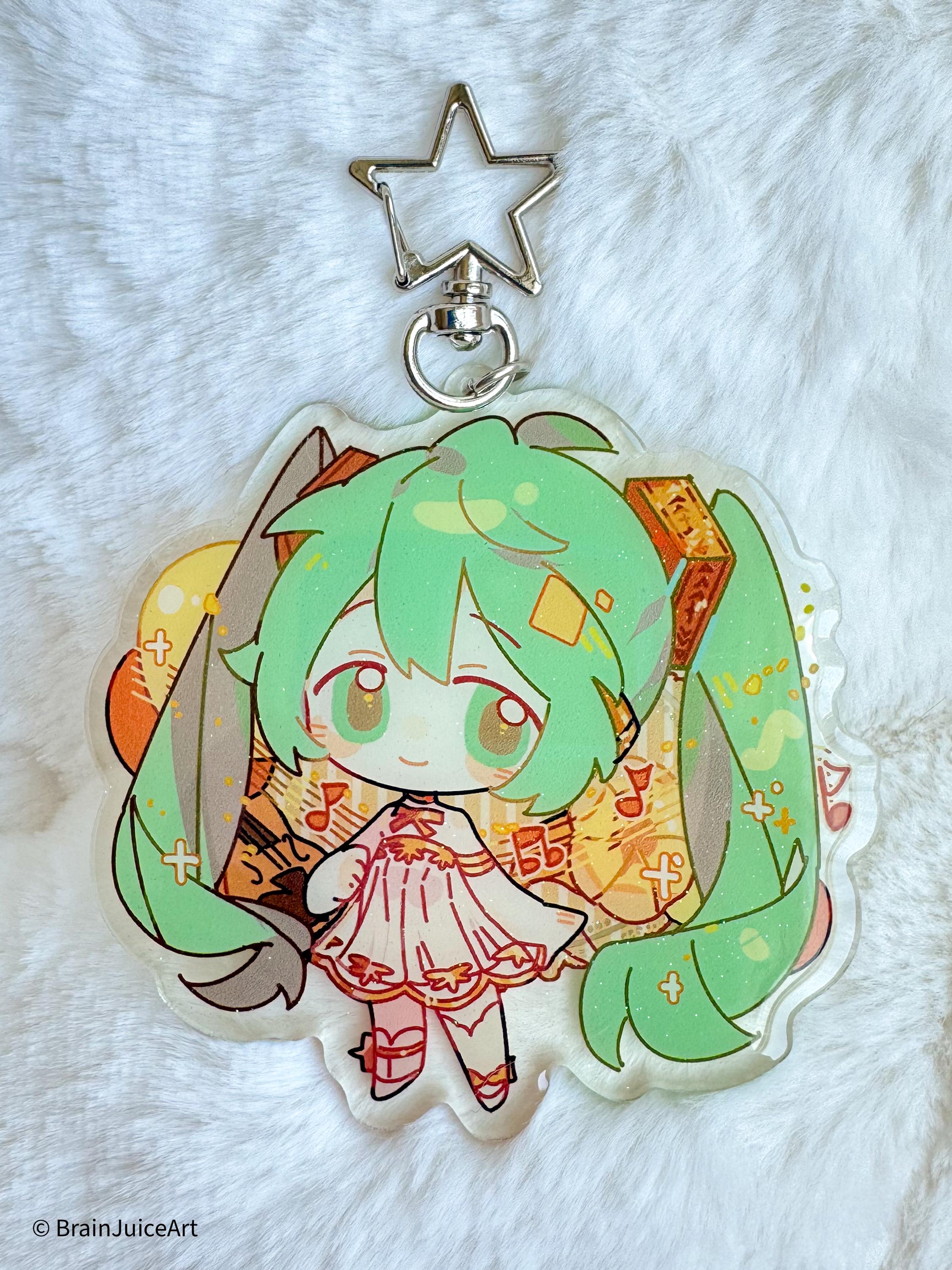 Miku Acrylic Keychain - Kawaii Charm, Xiaojiu Studio - Etsy