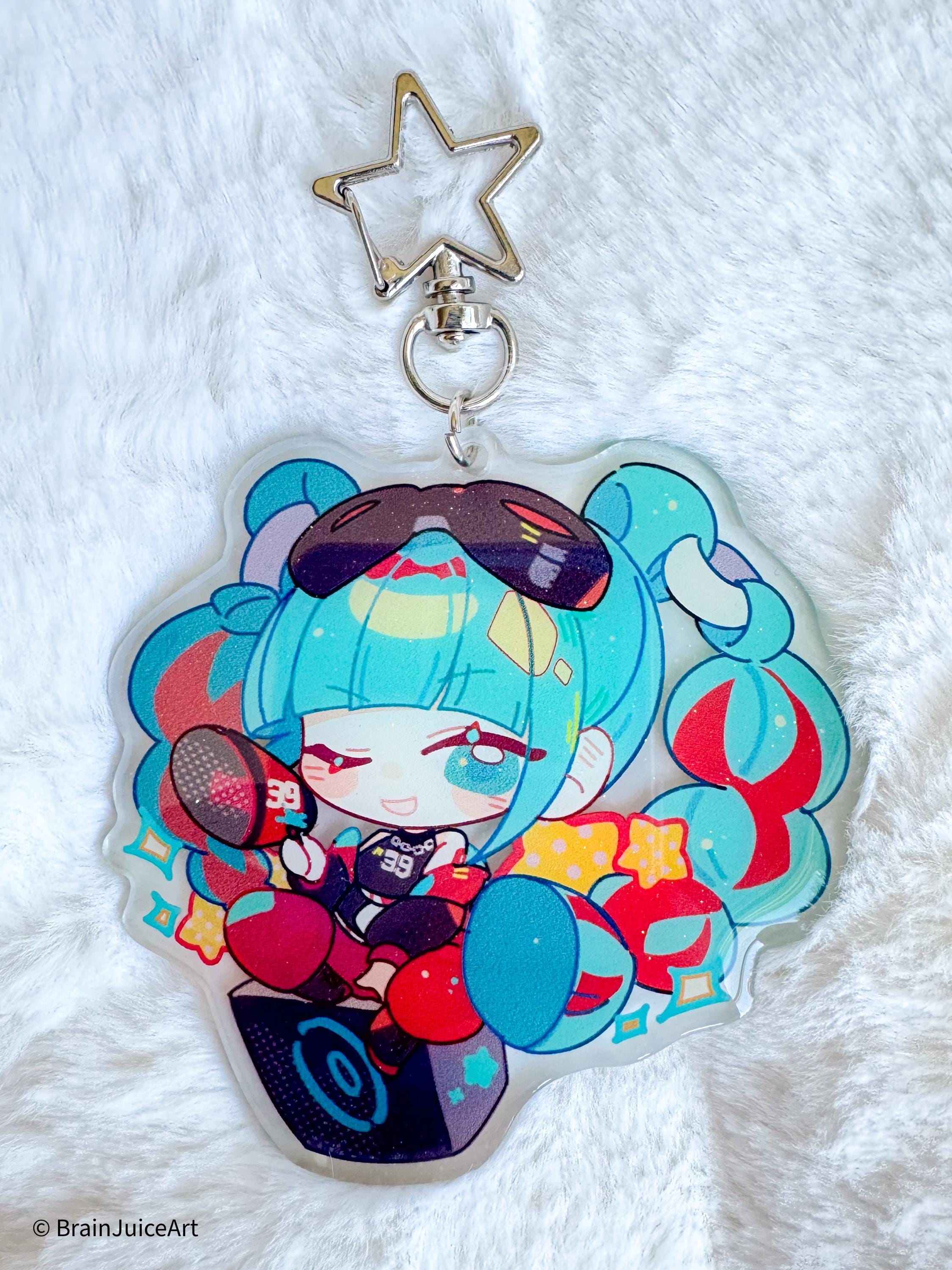 Miku Acrylic Keychain - Kawaii Charm, Xiaojiu Studio - Etsy