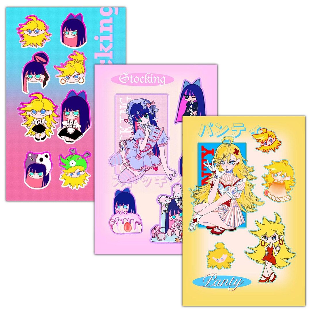 Panty & Stocking With Garterbelt - Waterproof Stickers (3 Designs) - Etsy
