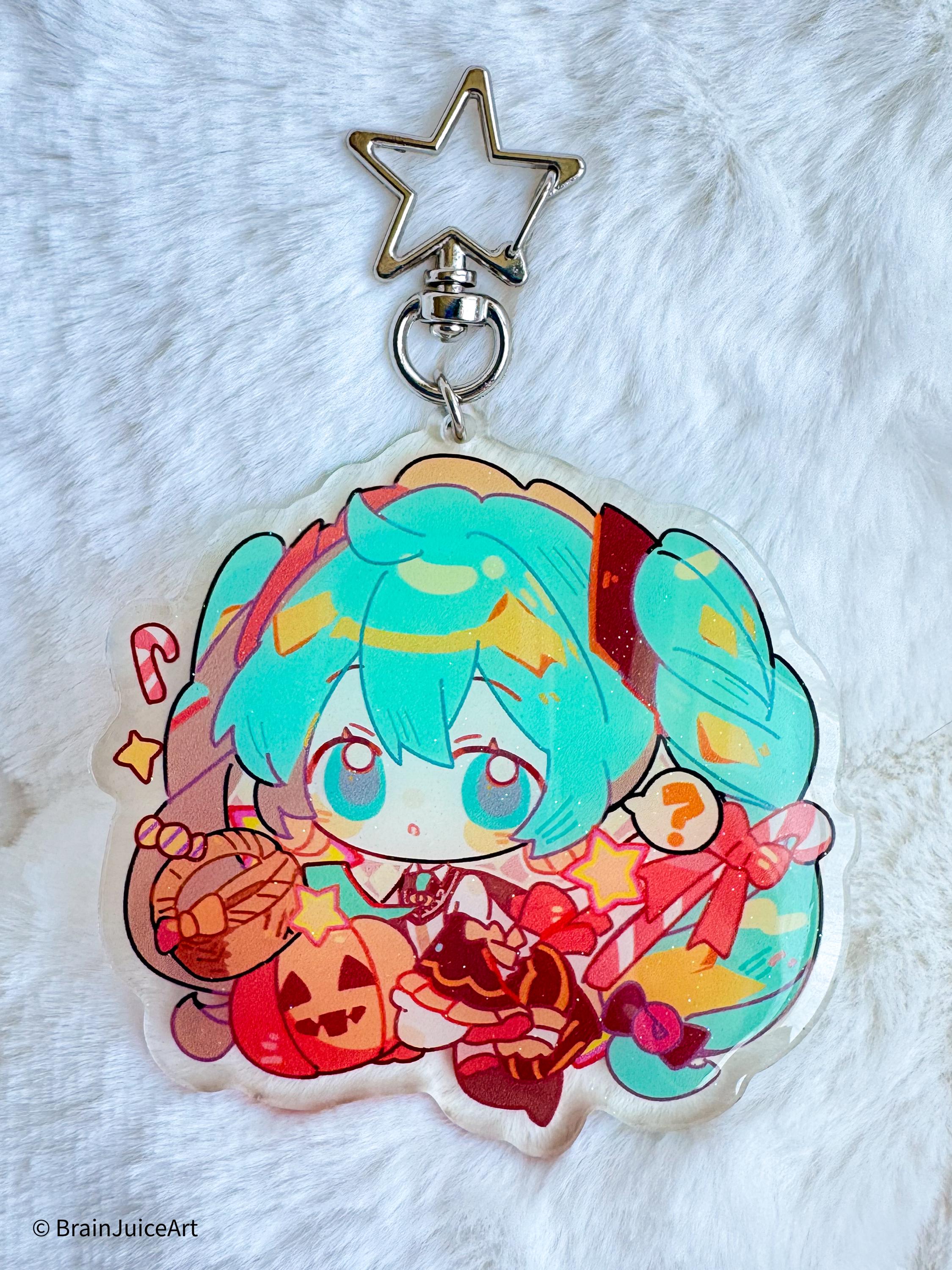 Miku Acrylic Keychain - Kawaii Charm, Xiaojiu Studio - Etsy