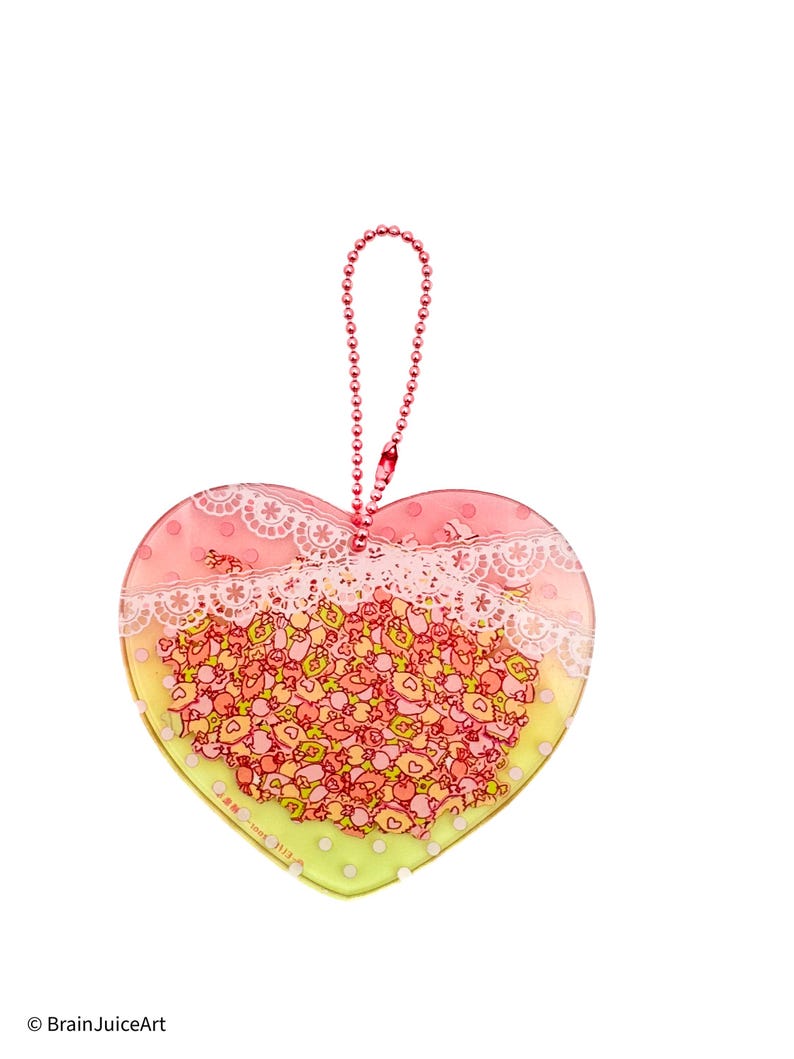 Love Hashira Mitsuri Kanroji Heart Shape Flower Keychain - Etsy