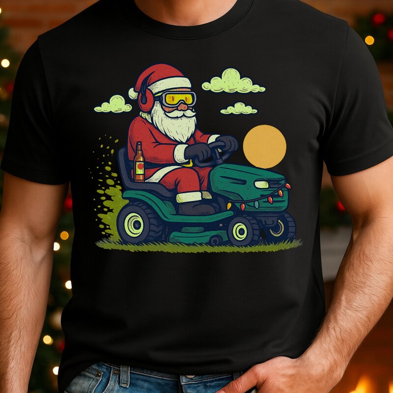 Santa on Lawn Mower - Etsy