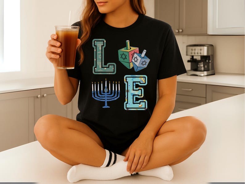 Hanukkah Menorah Dreidel Shirt, Jewish Holiday - Etsy