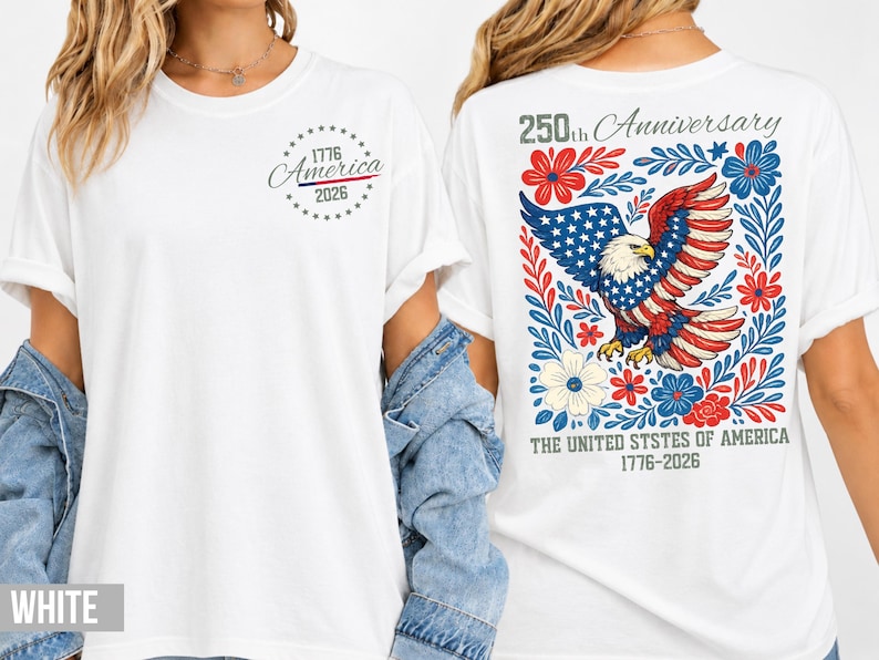 Comfort Colors America 250 Years of Freedom Boho Floral Vintage ...
