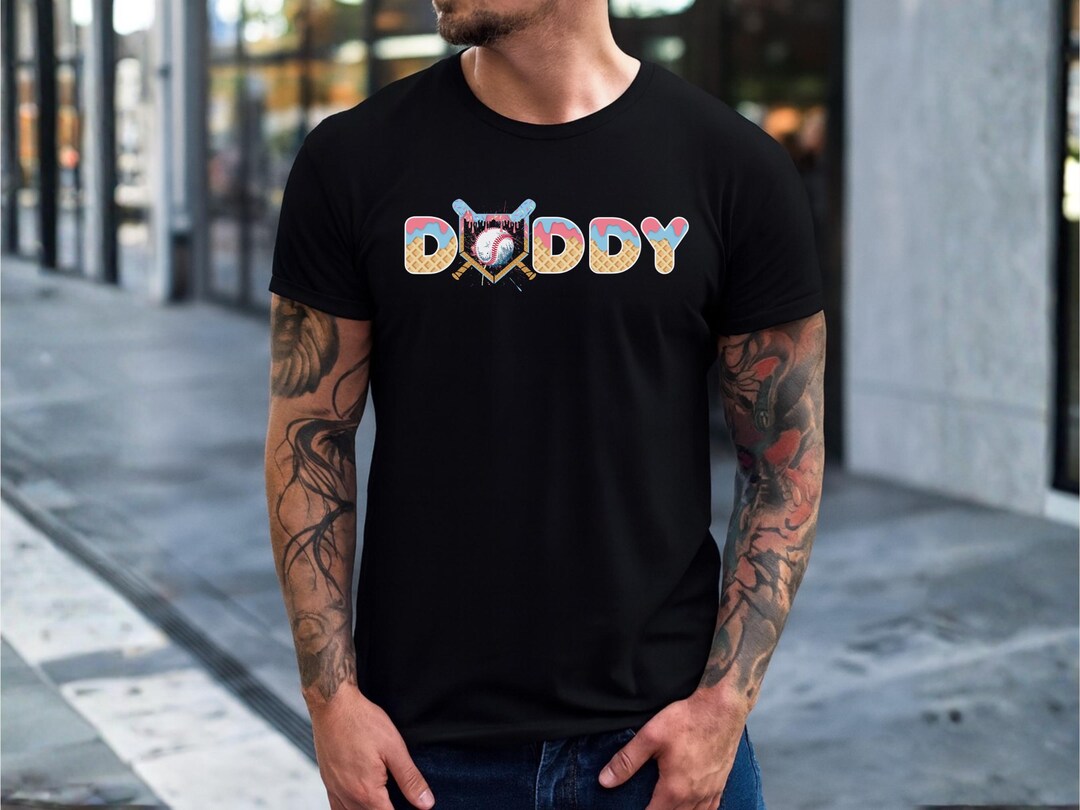 Baseball Drip Daddy Birthday, Baseball Ice Cream 1st Birthday Shirt ...