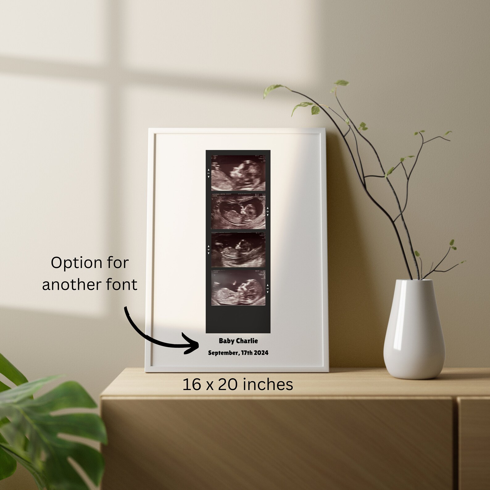 Digital Custom Baby Ultrasound Baby Scan Keepsake Nursery Wall Art ...