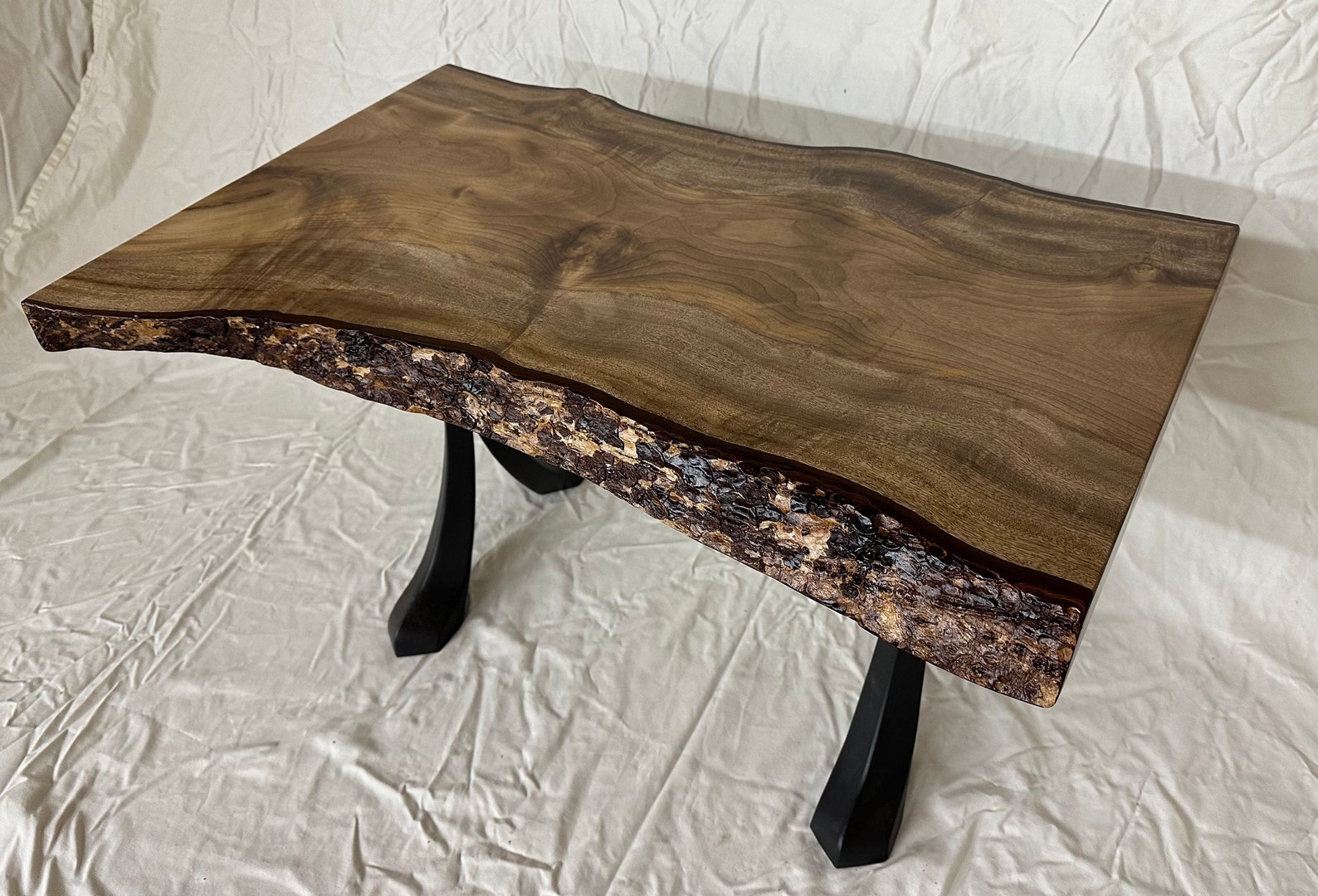 32” Long X 20” Wide, 2”thick. Myrtle Wood Live Edge With 28” Console ...