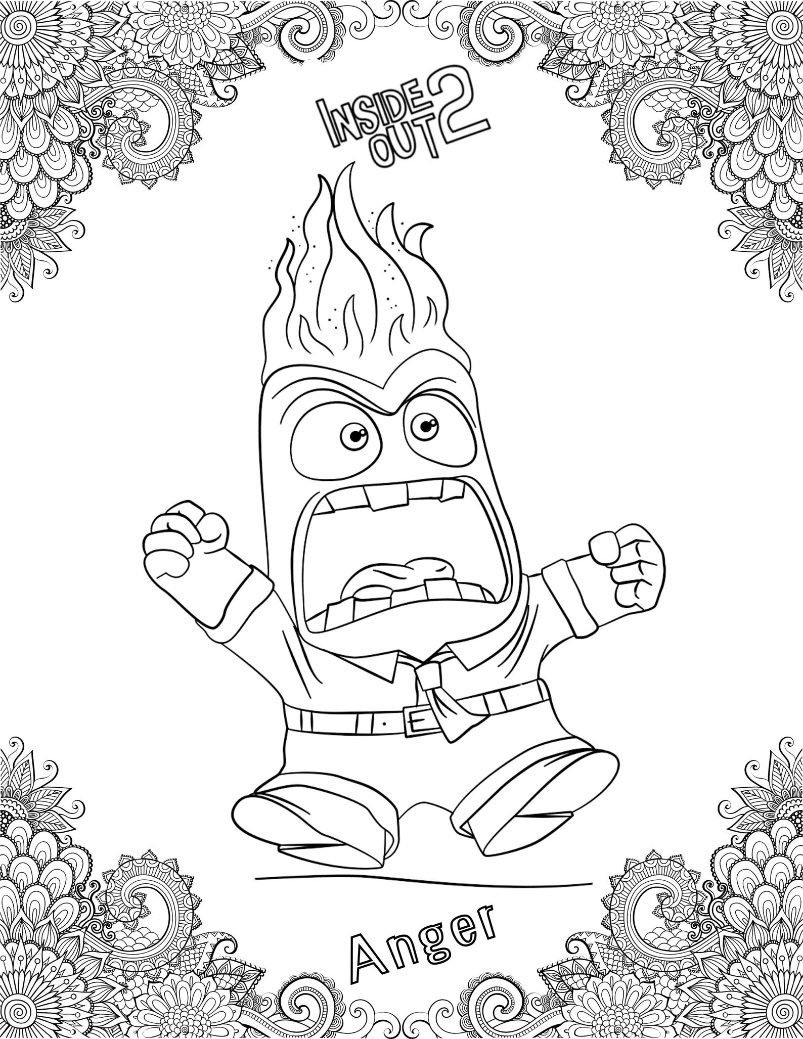 Inside Out 2 PDF Coloring Pages for Boys and Girls - Instant Download ...