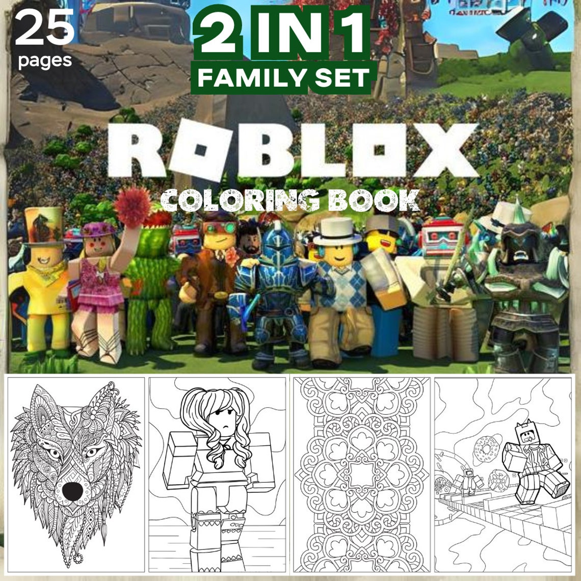 Roblox Coloring Book: 2-in-1 Fun for Kids and Parents | Screen Time ...