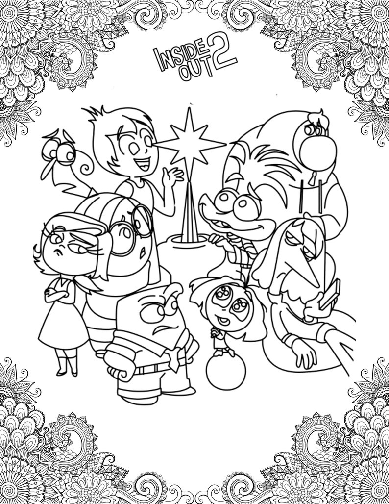 Inside Out 2 PDF Coloring Pages for Boys and Girls - Instant Download ...