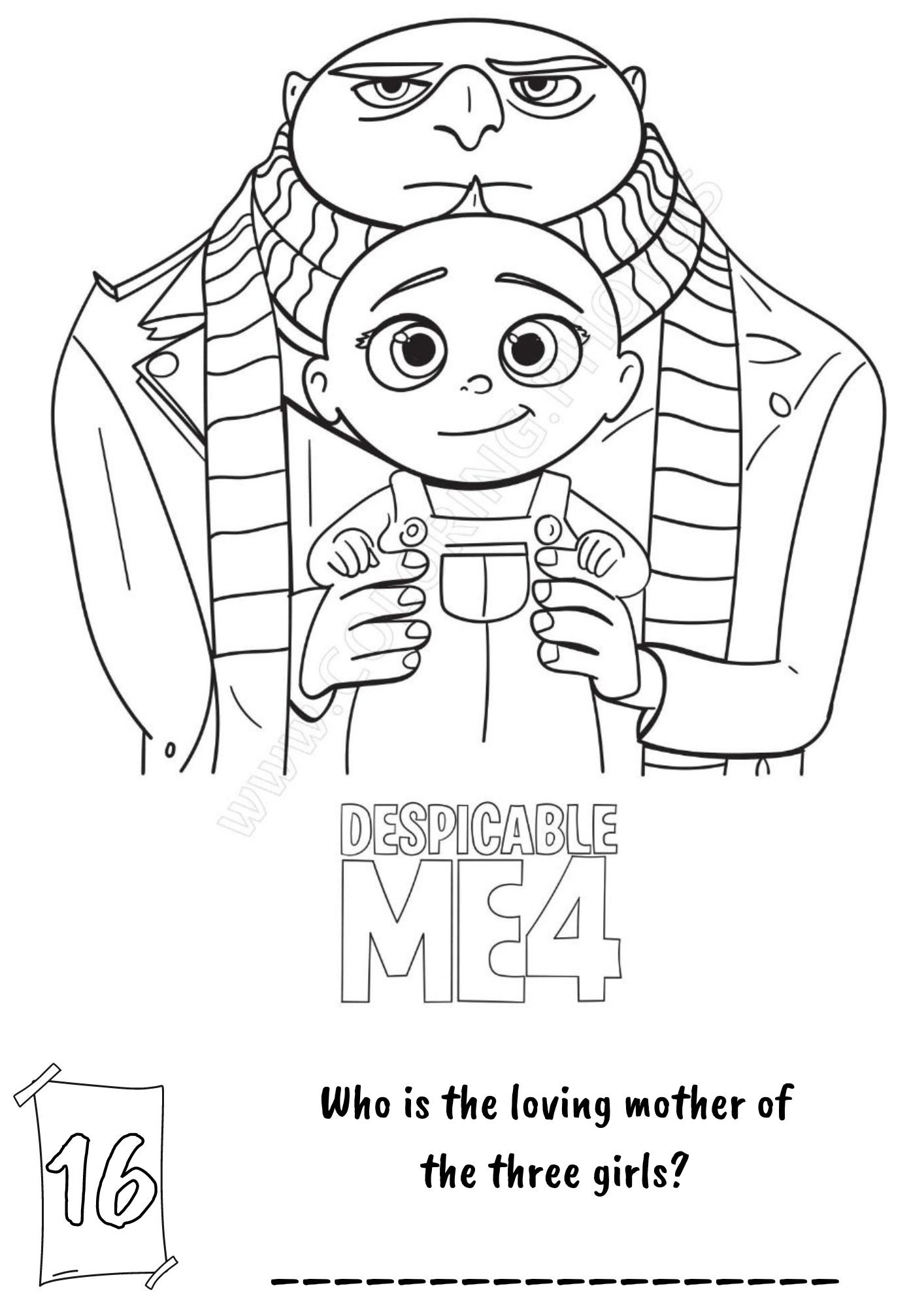 Despicable Me 4 Coloring Book With Riddles, 26 Coloring Pages for Kids ...