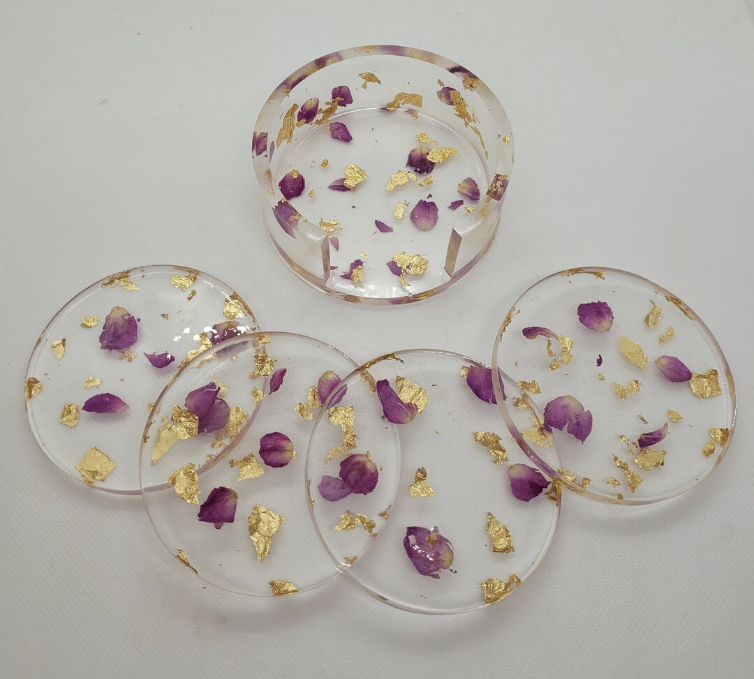 Coasters With Epoxy Resin Storage Base - Etsy
