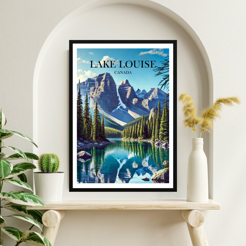 Lake Louise Travel Print - Banff Canada Travel Poster - Digital Art ...