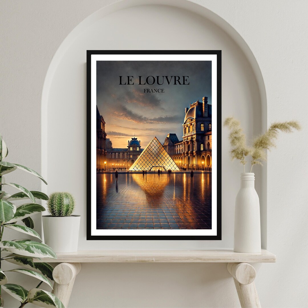 The Louvre Print the Louvre France Poster the Louvre Digital Art Wall ...