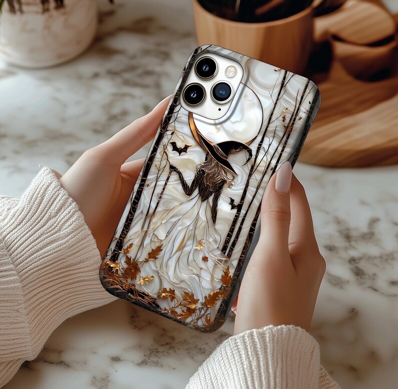 Witch Phone Case: Faux Stained Glass Gothic Halloween, Protective Cover ...