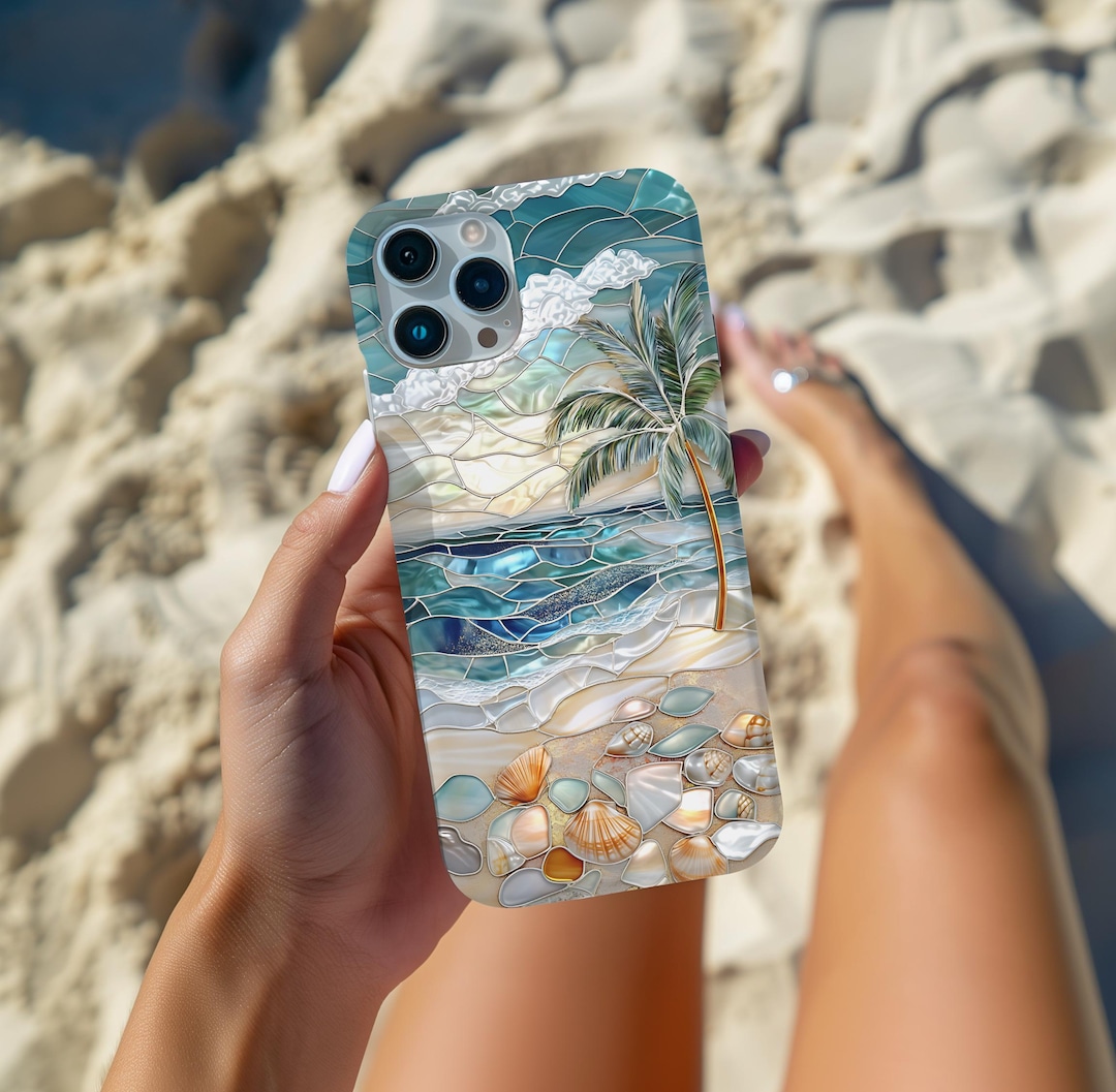 Stained Glass Ocean Waves Phone Case: Coastal iPhone Galaxy & Pixel - Etsy