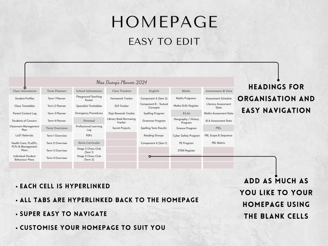 Digital Teacher Planner Template Google Sheets Weekly Lesson Planner ...