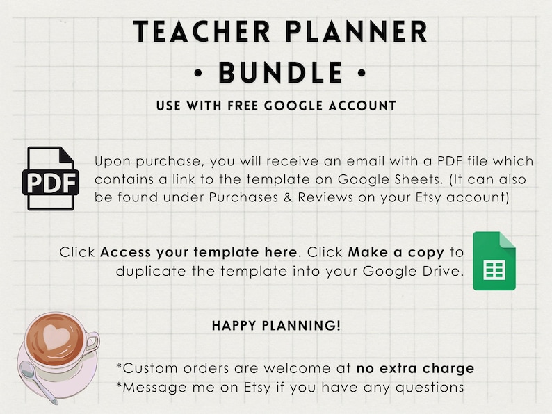 Digital Teacher Planner Template | Google Sheets Teacher Planner ...