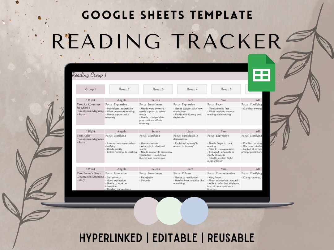 Reading Tracker Template | Google Sheets Reading Tracker Template ...