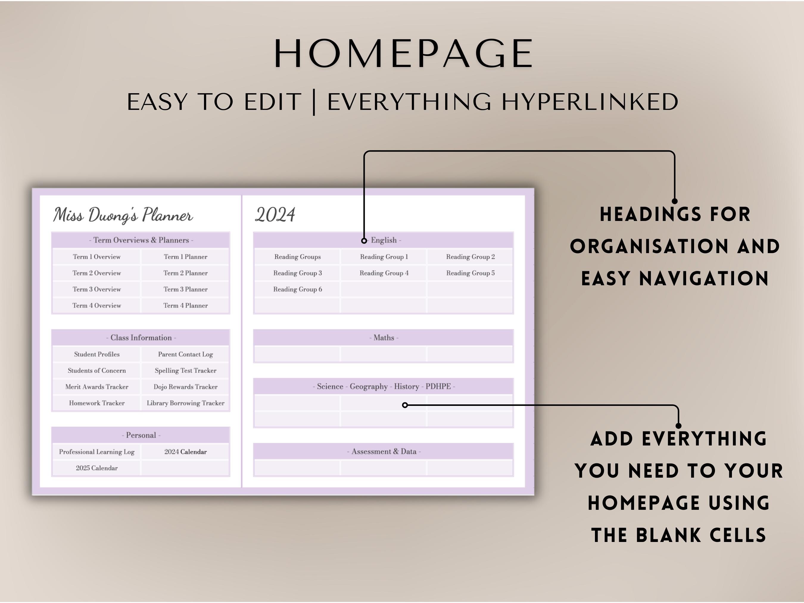 Digital Teacher Planner Template | Google Sheets Teacher Planner ...